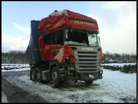 Jentone Freight Scania Wagon / Truck Damage After Accident In Snow In ...