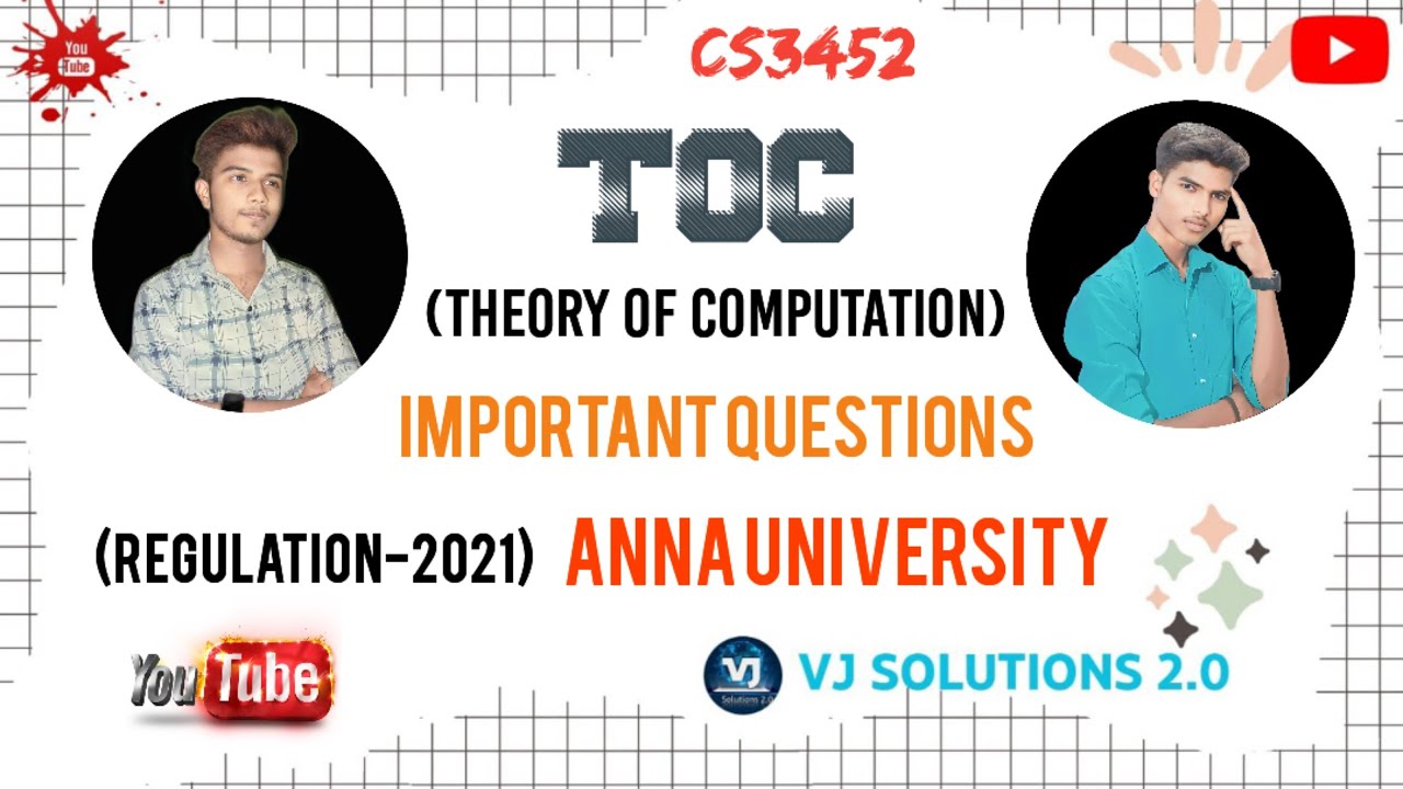 TOC Important questions | B.E/B.Tech | CS3452 | #annauniversity #tamil ...