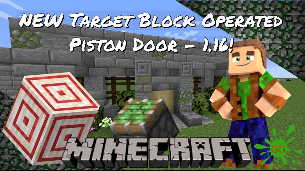 NEW Target Block Operated 2 x 2 Piston Door - Minecraft 1.16 Tutorial ...