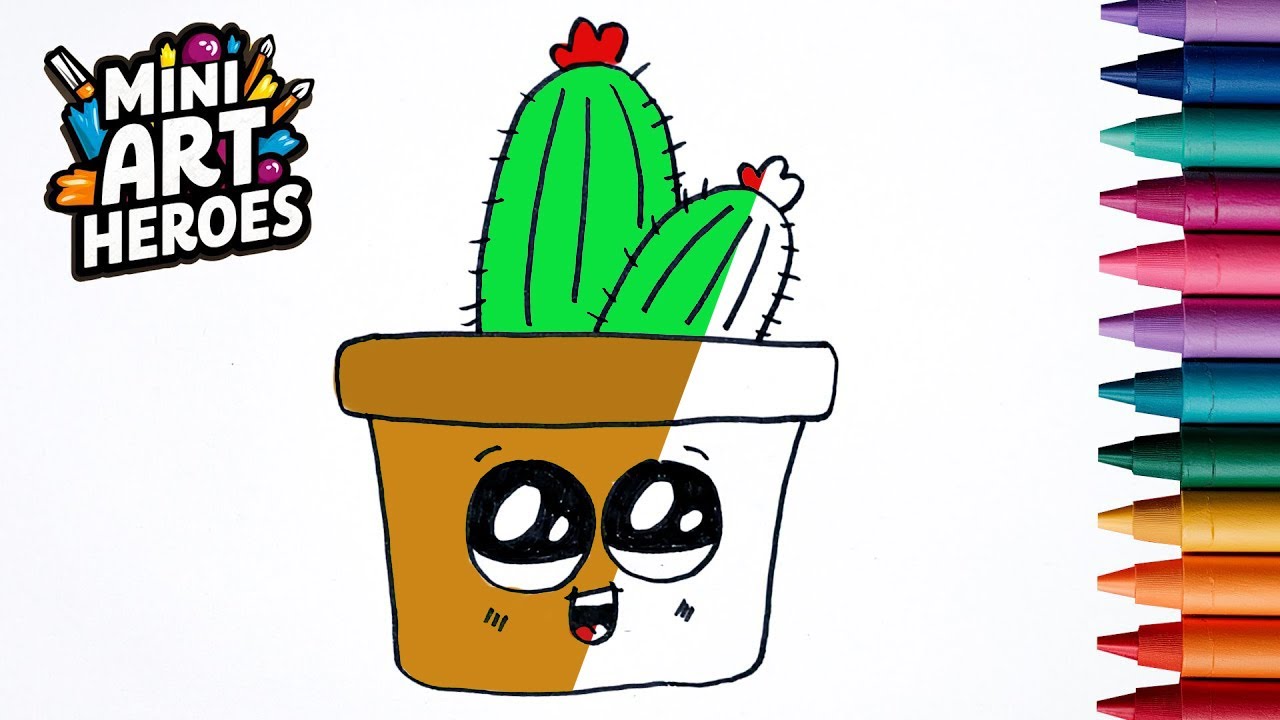 How To Draw A Cactus - Art Ideas | Mini Art Heroes - YouTube