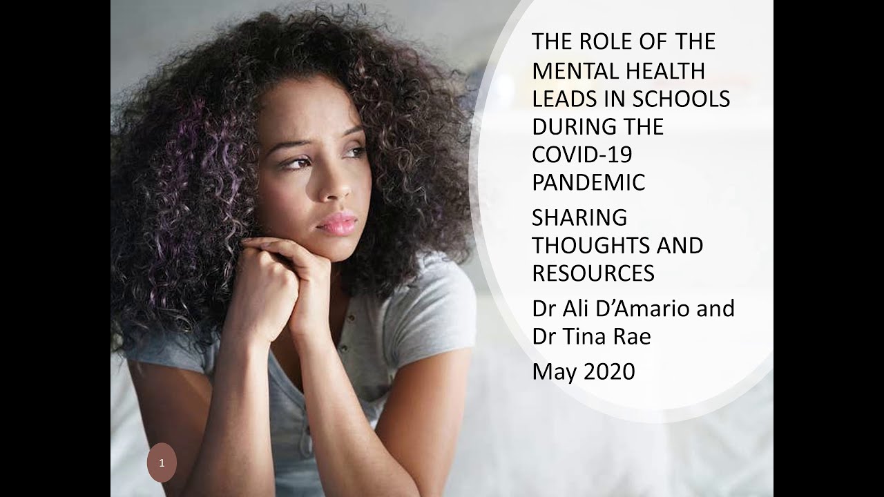 The Role of the Mental Health Lead in Schools following the Pandemic-Dr ...
