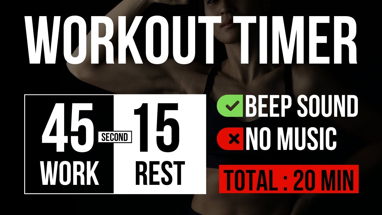 20 Min - Workout Interval Timer นาฬิกาออกกำลังกาย | FitWithtPlant - YouTube