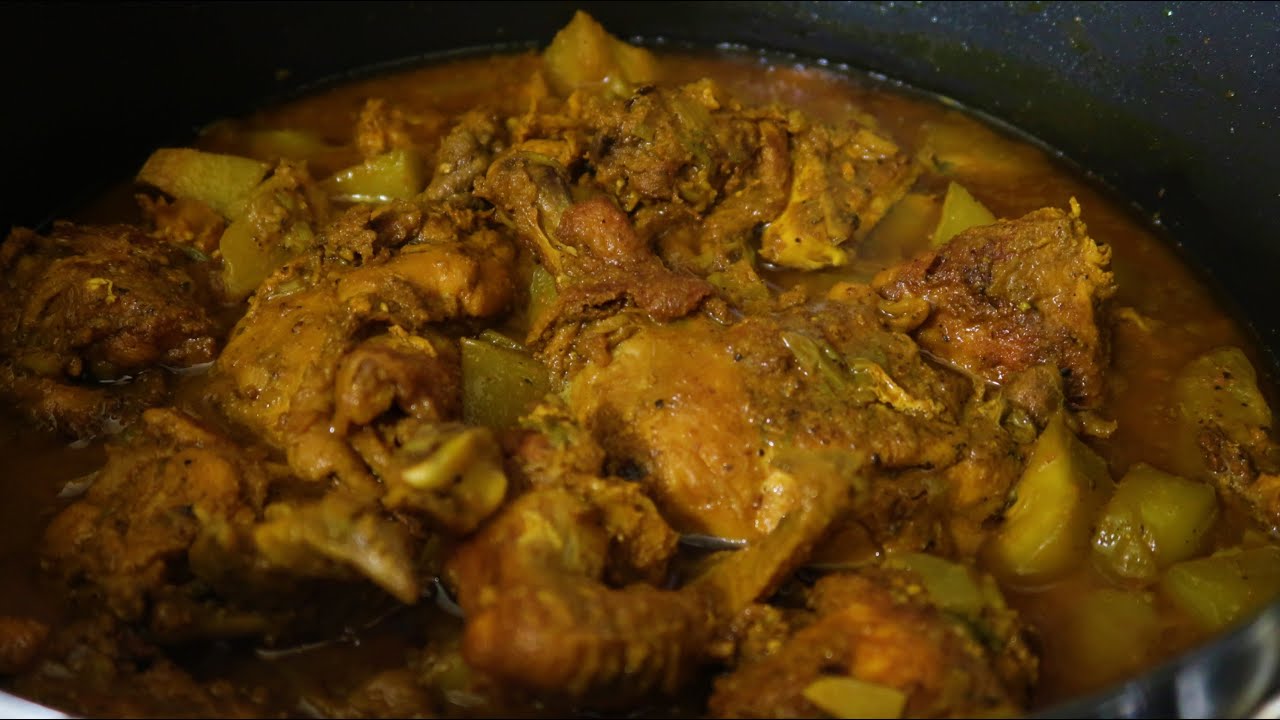 How To Make Back Then Curry Chicken and Cho Cho (Chayote ) - YouTube