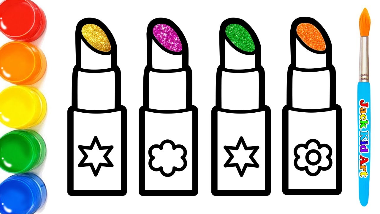 Lipsticks Drawing Tutorial | Easy Step-by-Step Guide For Kids - YouTube
