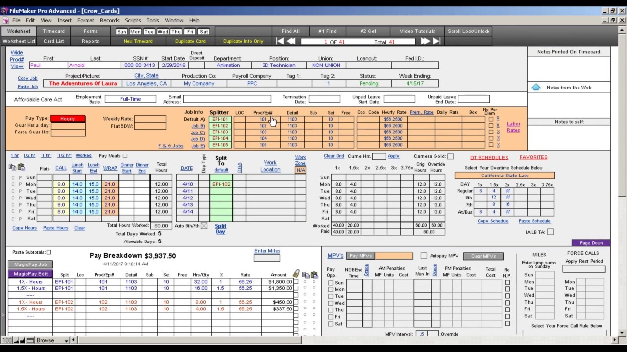 Intro to Showbiz Timecards Film & TV Crew - YouTube