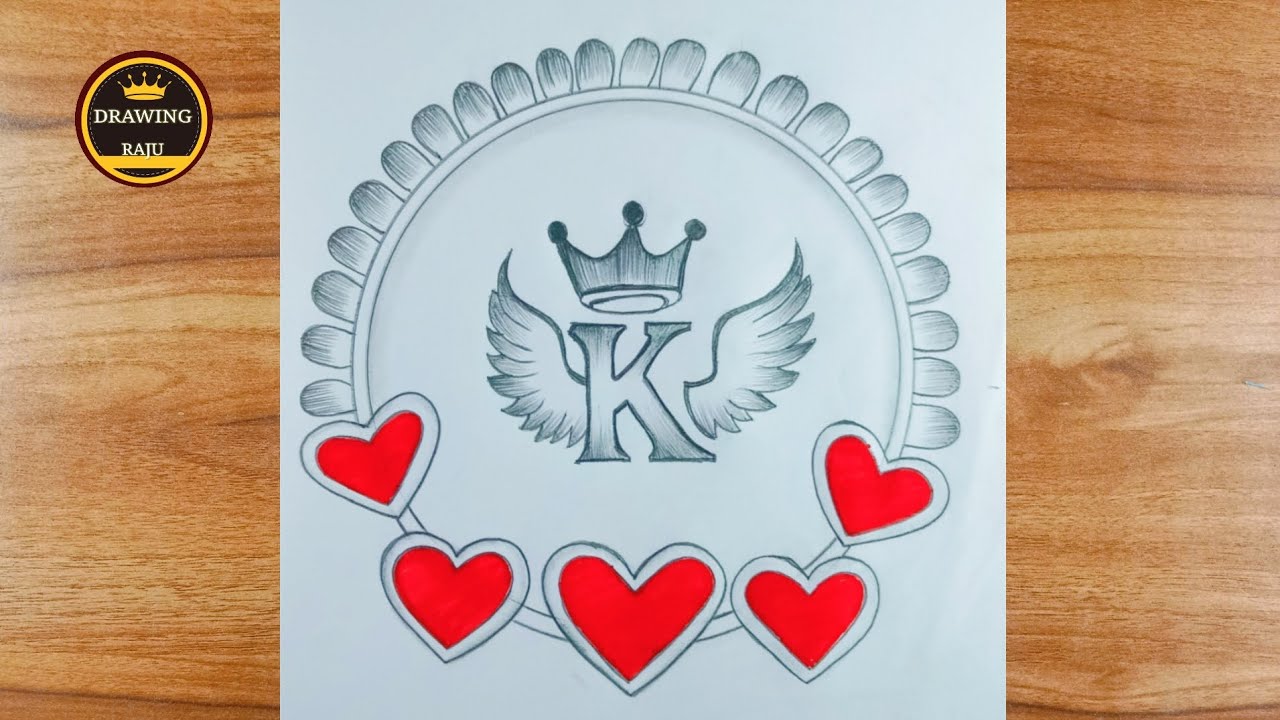 How to make a K letter circle drawing|| simple K letter drawing with ...