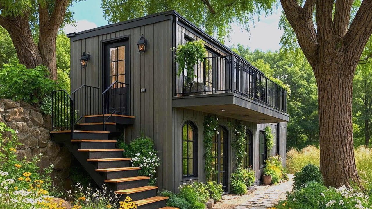 This Tiny Home's Dark Exterior Is Simply Stunning - YouTube