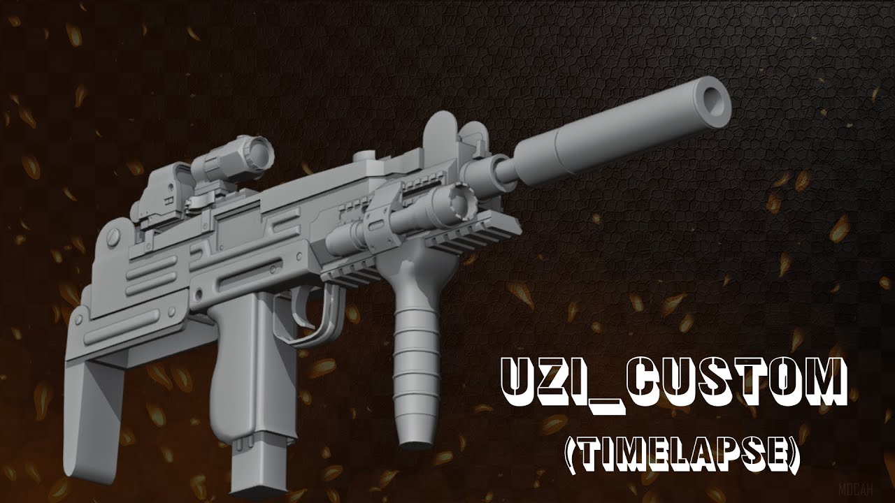 Blender Tutorial - Modeling a UZI_Custom in blender(Timelapse). - YouTube