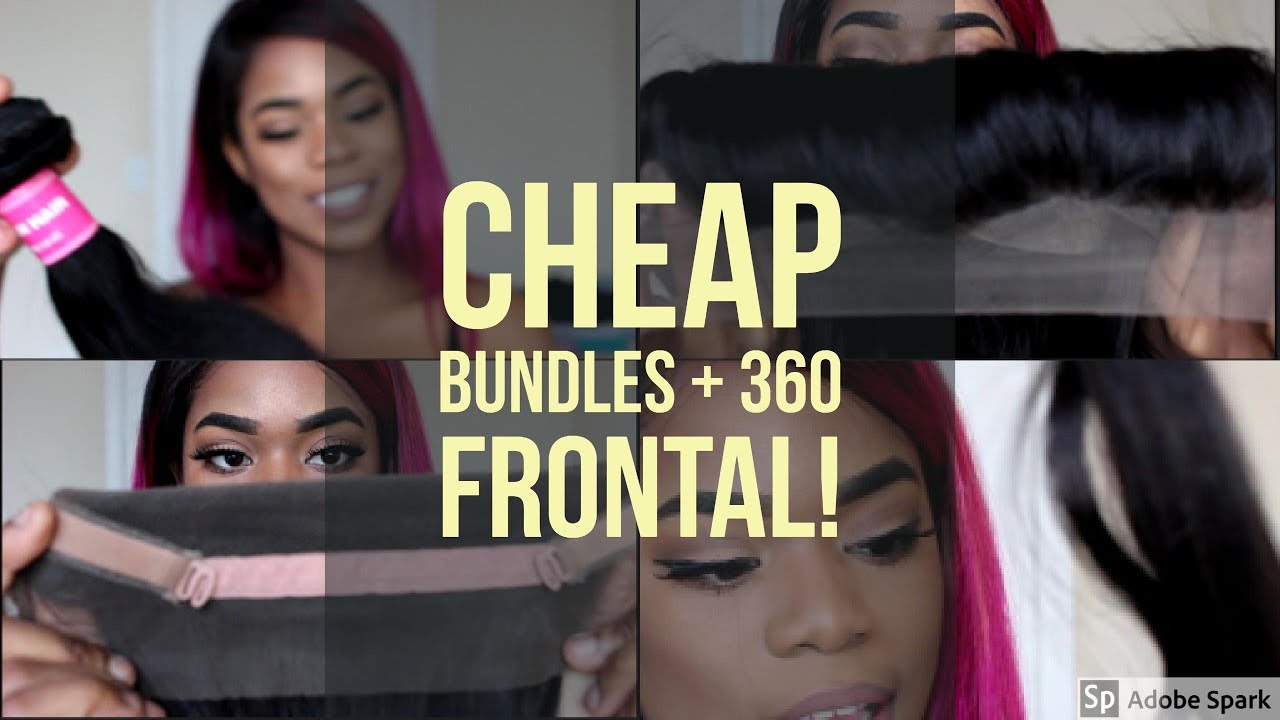 CHEAP BUNDLES + 360 FRONTAL UNBOXING | DONMILY HAIR - YouTube