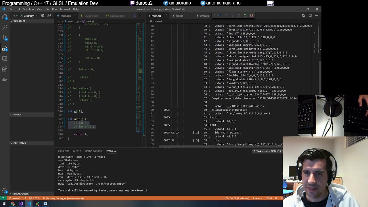Ep. 130 - Writing a C/C++ Debugger (Vectrex Emulator / C++17) - YouTube