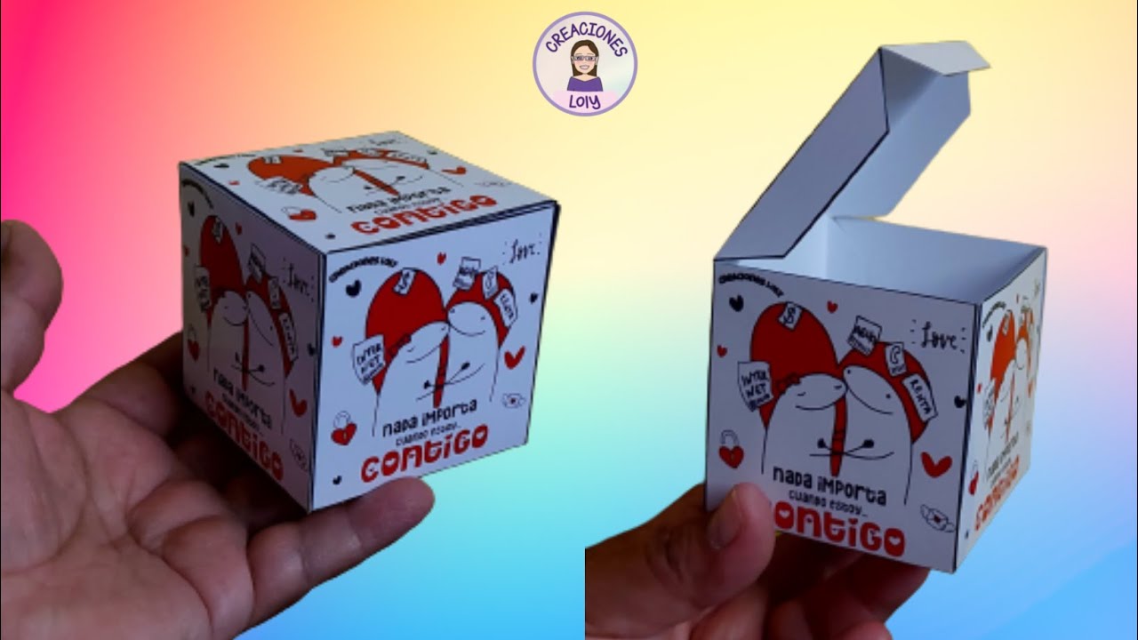 Regalo sencillo 🎁 Caja Cubo de FLORK Especial San Valentin 😍 - YouTube