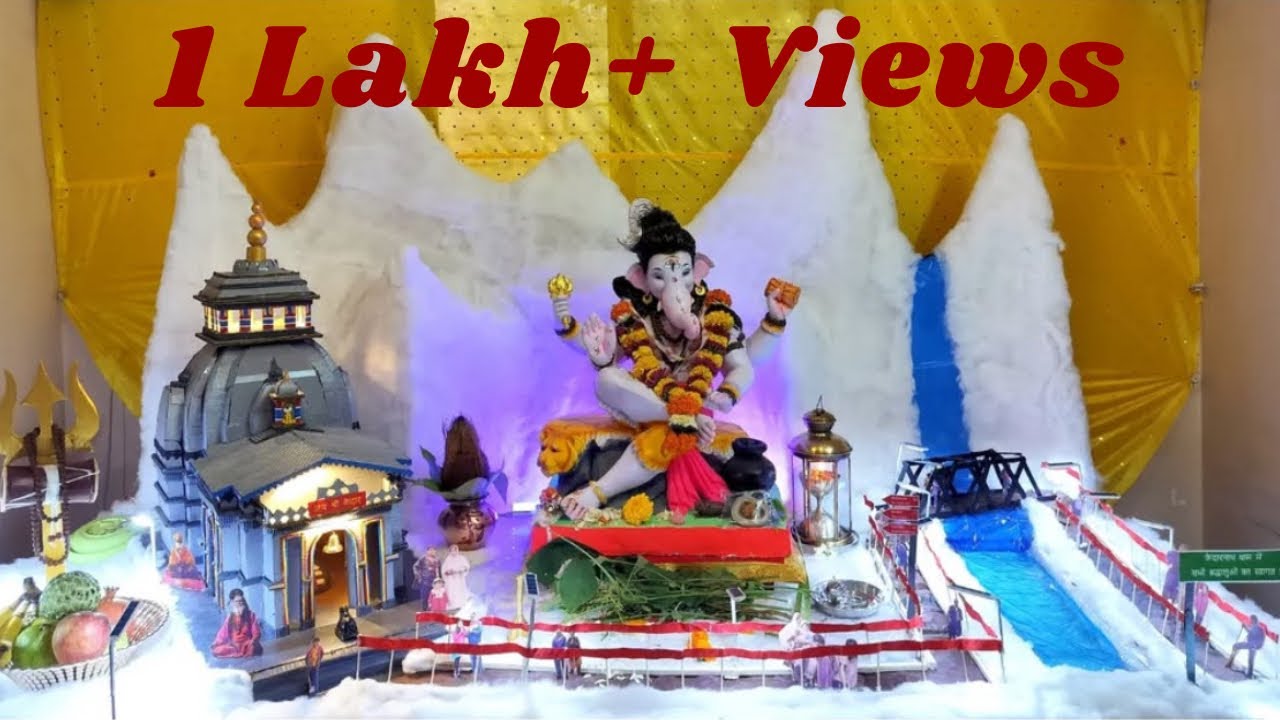 Kedarnath Theme Ganpati Decoration 2023 ️😇🌺 - YouTube