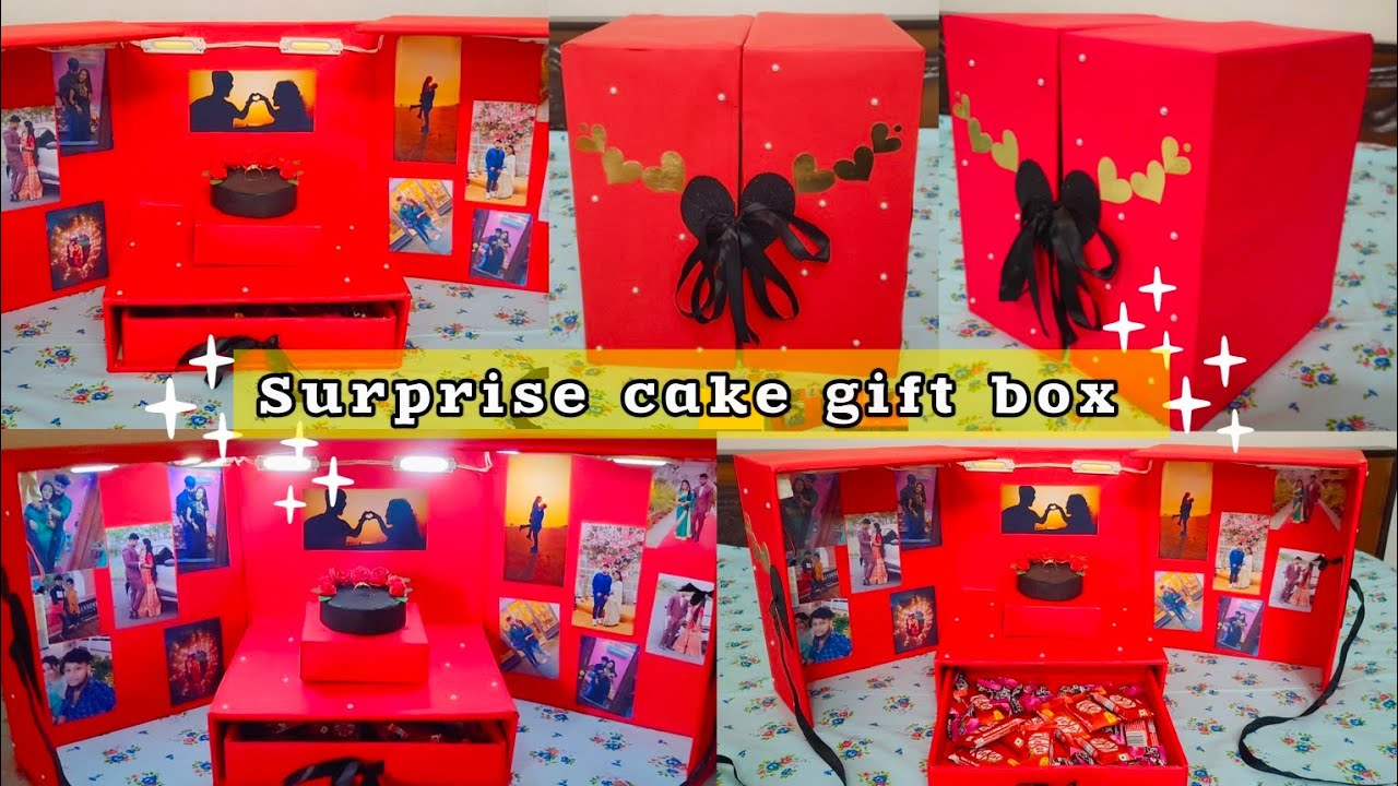 Surprise Cake Box Tutorial || How to make Surprise Gift Box || DIY ...