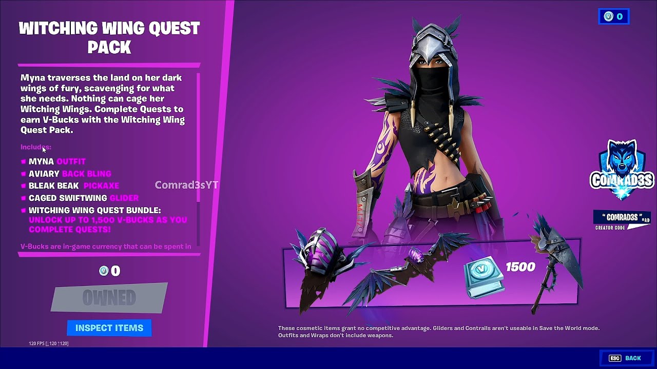 New Witching Wing Quest Pack in the Item Shop Preview in Fortnite - YouTube