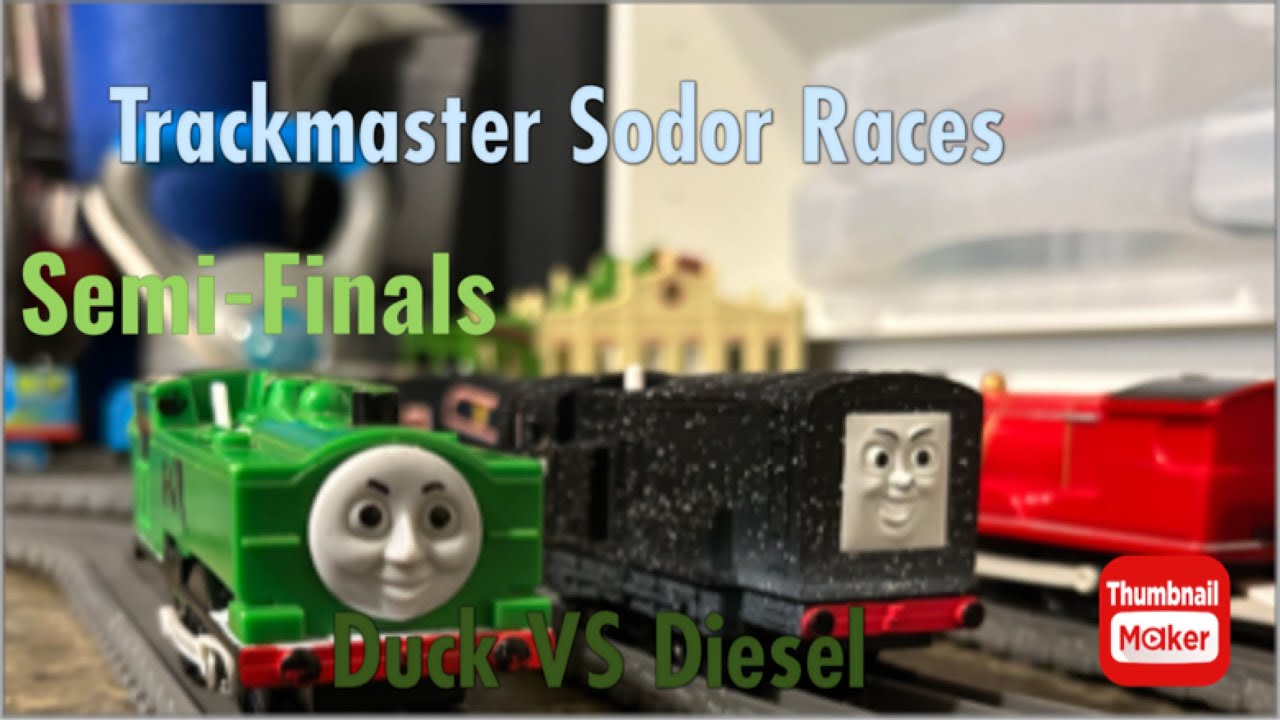 Trackmaster Sodor Races [Round 4 Race 1] Duck VS Diesel - YouTube