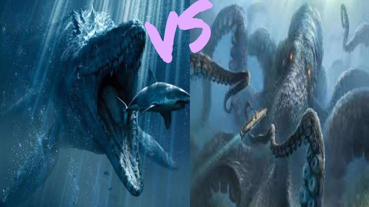 mosasaurus vs giant octopus / who will won - YouTube