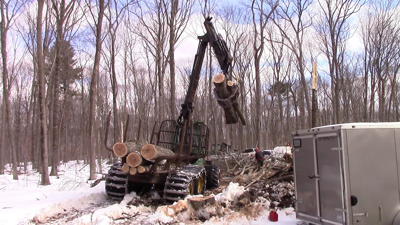 2003 Timberjack 1110D 8 Wheel Double Bunk Forwarder - YouTube