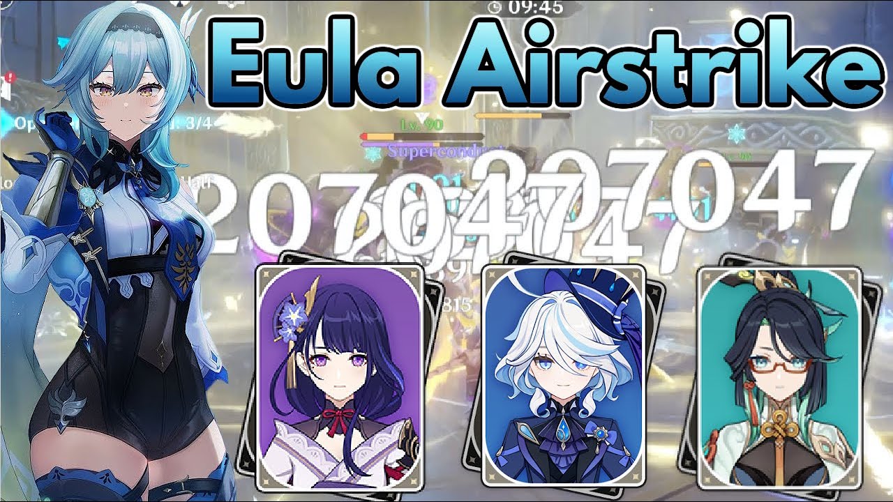 Eula, Xianyun "Cloud Retainer" Raiden Shogun & Furina Team Comp Eula Airstrike Genshin Impact 4. ...
