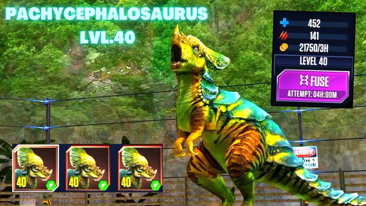 PACHYCEPHALOSAURUS 3X MAX LEVEL 40 |JURASSIC WORLD: THE GAME| - YouTube