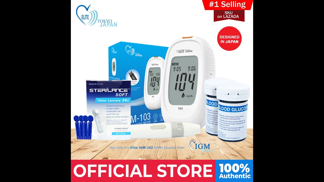 Indoplas Elite Tokyo Japan Blood Glucose Meter Glucometer Monitoring ...