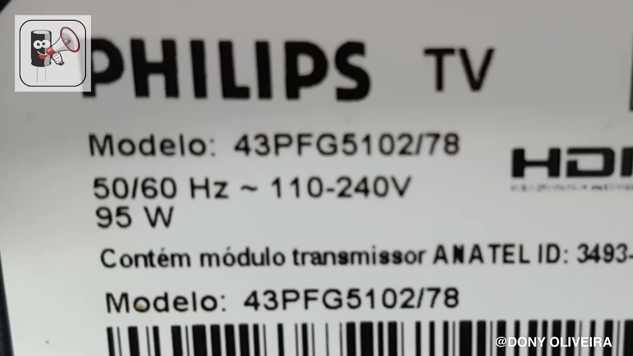 Tv Philips modelo 43PFG5102 não acendia nem o st-by com técnico Luiz ...
