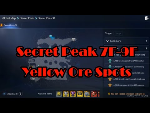 MIR4 | Yellow Ore Spots in Secret Peak 7F - 9F - YouTube