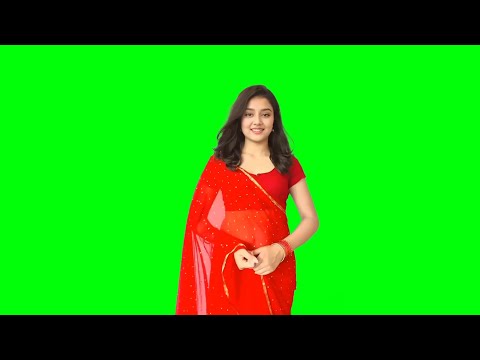 Cute girl green screen background video effects