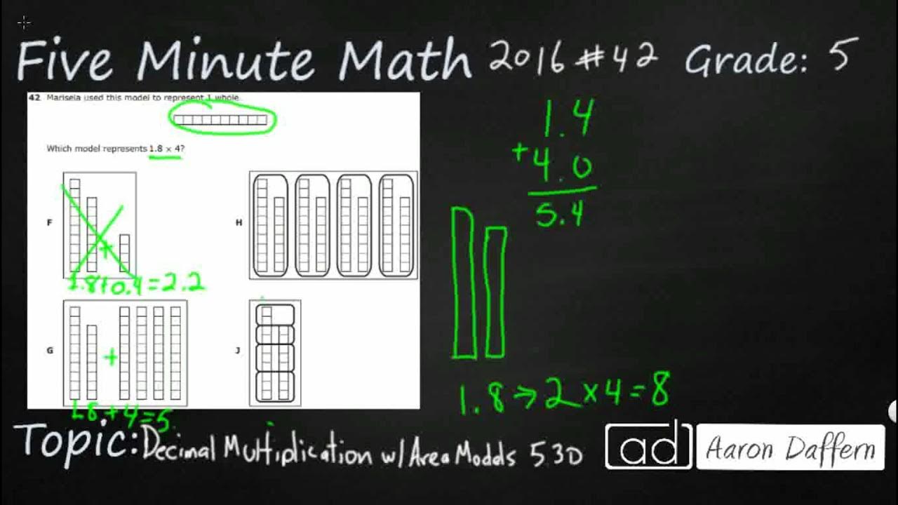 5th Grade STAAR Practice Decimal Multiplication with Area Models (5.3D ...