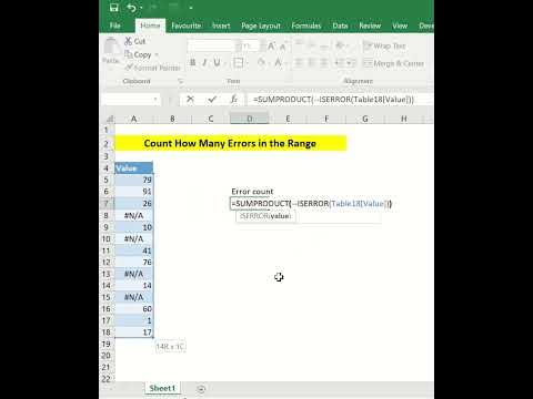 MIS Interview Q50. Count of errors in the range. #excel #exceltips #tips #mis #shorts - YouTube