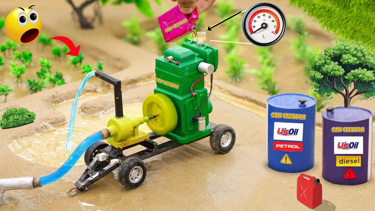 Diy mini petrol pump science project | Mini fuel pump | diy tractor ...