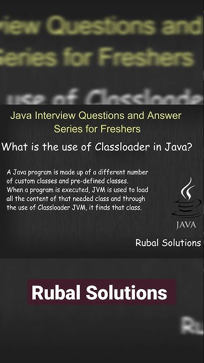 What Is The Use Of Classloader In Java Youtube
