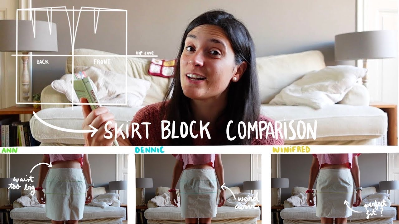 Comparing 3 pattern drafting techniques - Skirt pattern block (Skirt ...