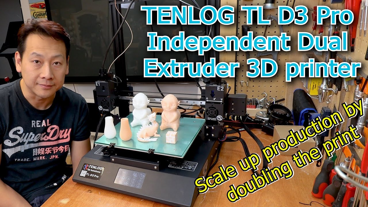 Tenlog TL D3 Pro Independent Dual Extruder 3D printer review by Benson ...