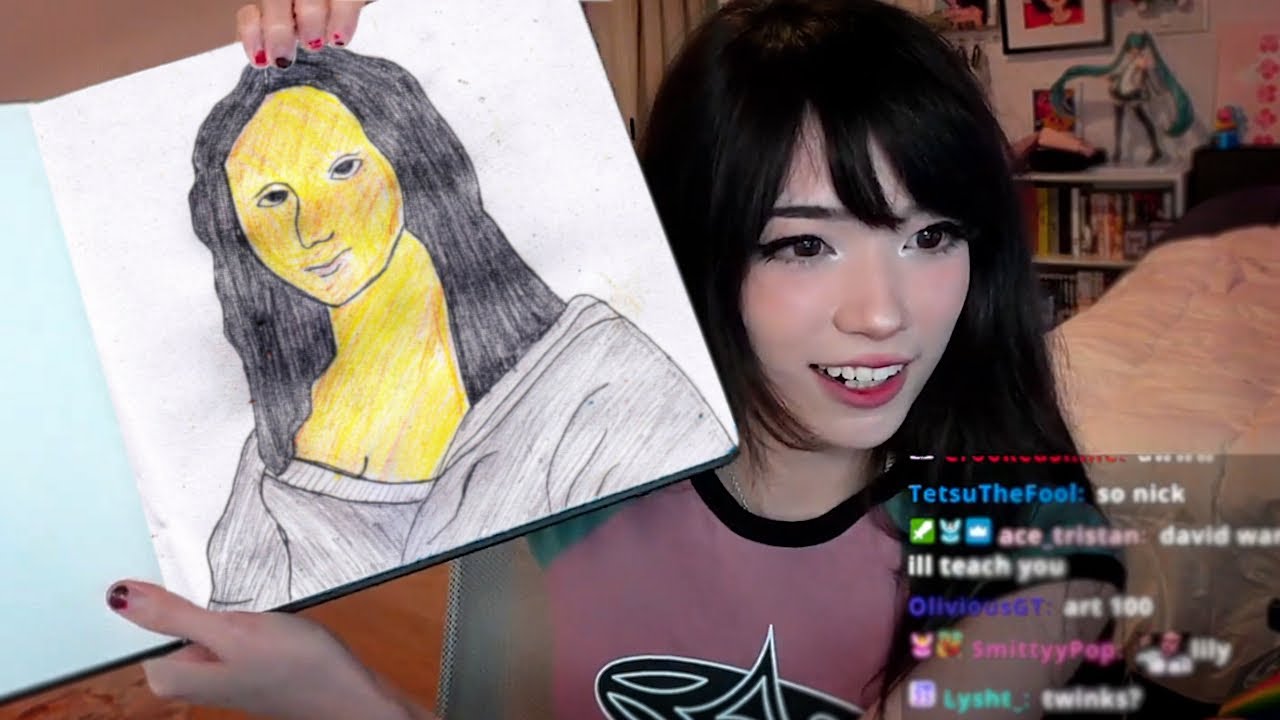 Emiru Shows off her Art Skills - YouTube