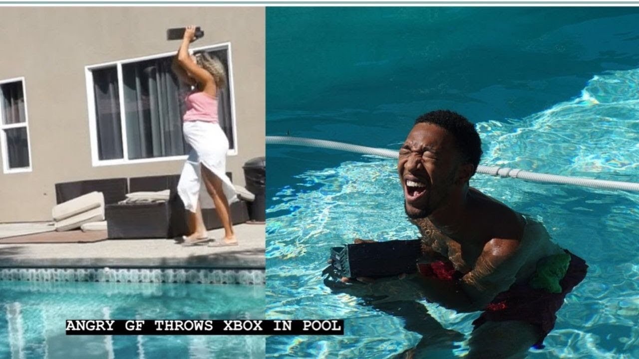 ANGRY GIRLFRIEND THROWS XBOX1 IN THE POOL!!! PRANK GONE WRONG!!! - YouTube