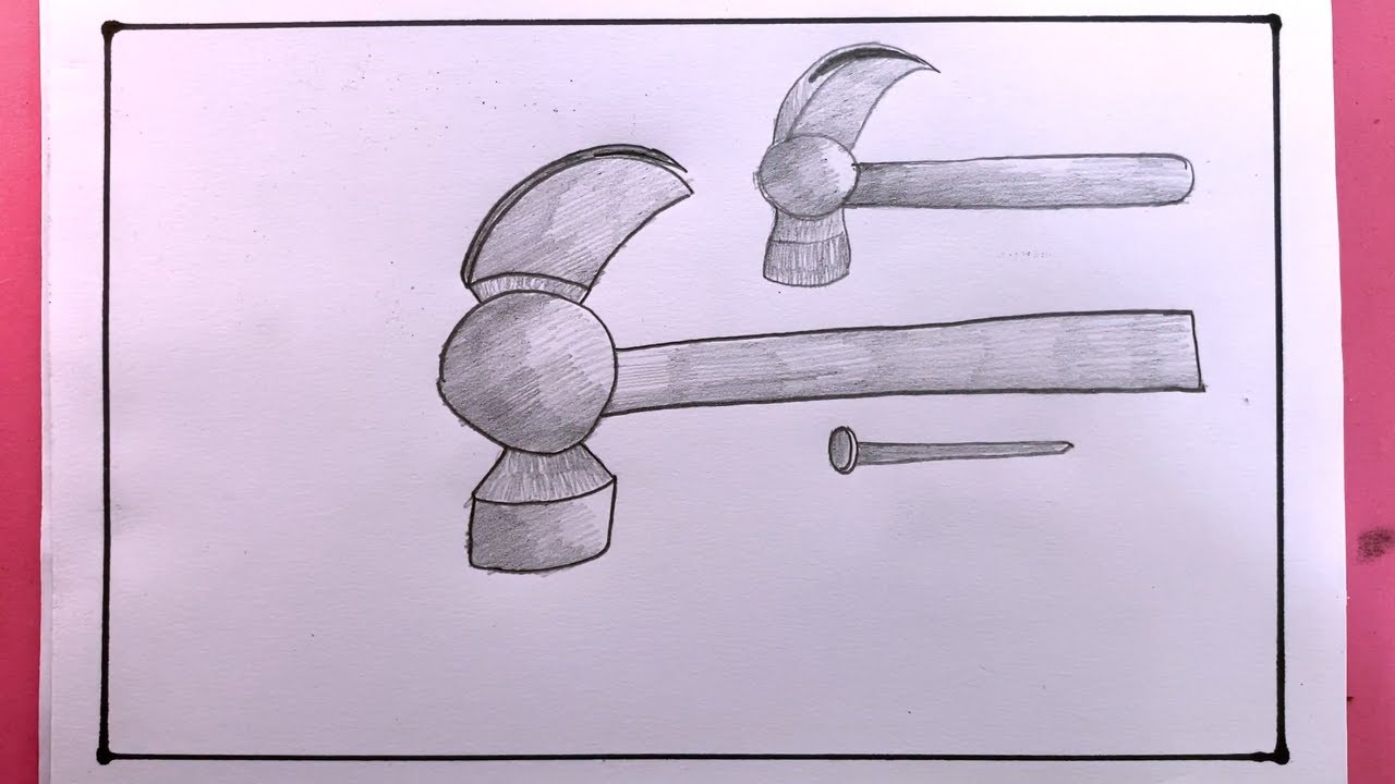 how to draw A Hammer Easy/Drawing Hammer Easy - YouTube