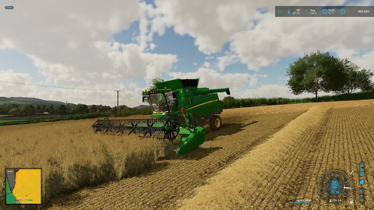 FS 22 Court Farm 43 (Seasons, Precision Farming) Rye Harvest on 3 ...
