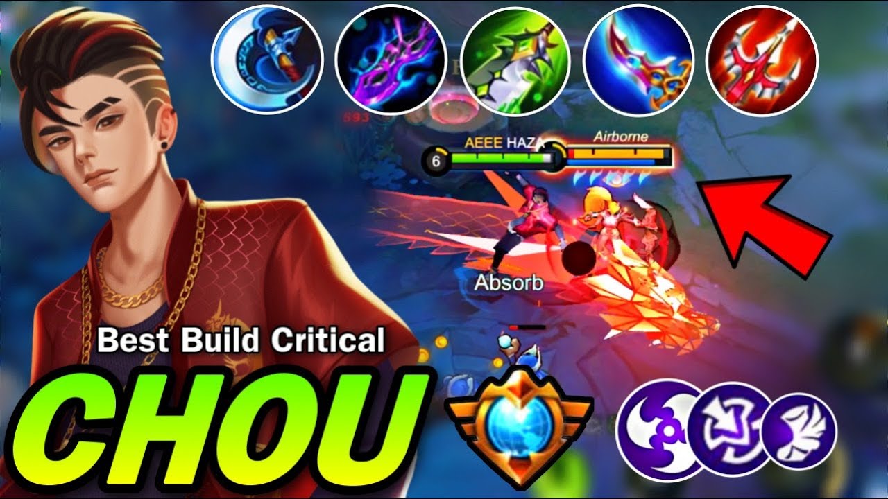 CHOU BEST BUILD 2023 CRITICAL FOR ONESHOT (MUST TRY) CHOU GAMEPLAY ...
