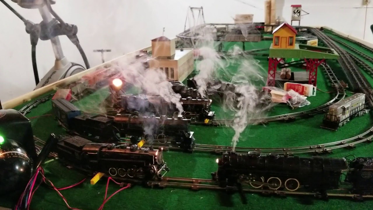 American flyer steam engines smokin! - YouTube