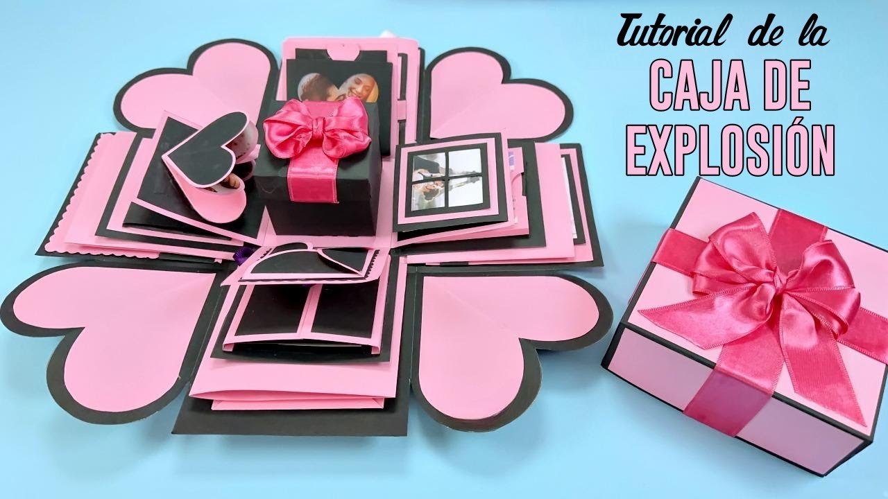 CÓMO HACER UNA CAJA DE EXPLOSIÓN / DIY CAJA DE EXPLOSIÓN PARA SAN VALENTÍN / TUTORIAL CAJA ...