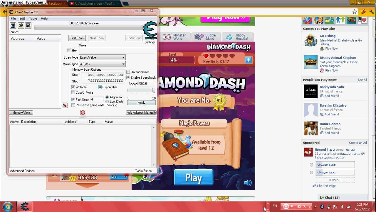 Diamond dash hack cheat engine - YouTube