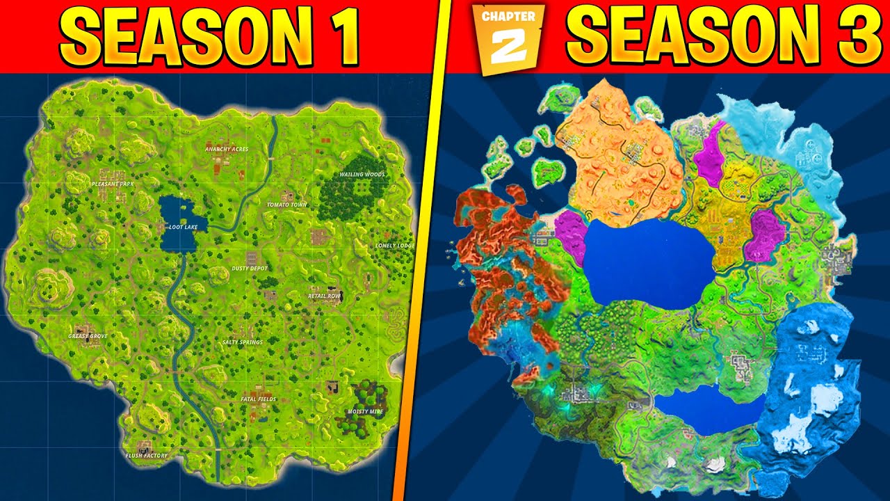 Evolution Of The Entire Fortnite Island...! (Season 1 - Chapter 2 ...