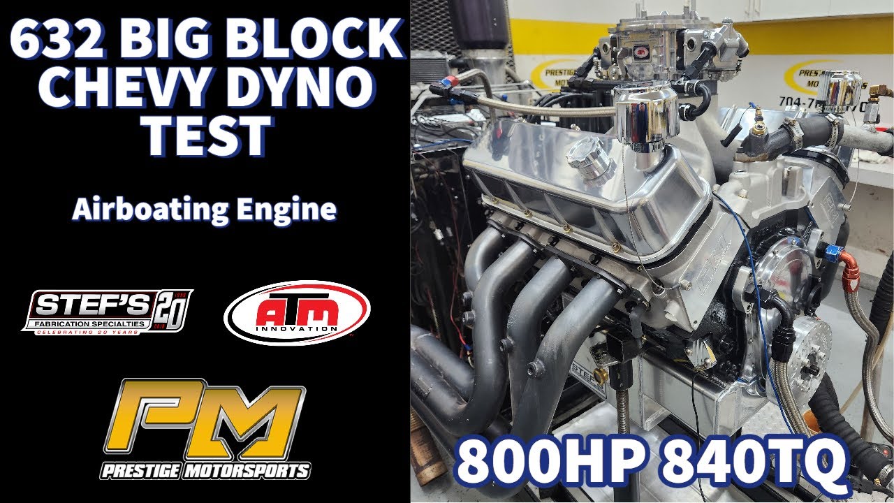 800HP 840TQ Big Block Chevy Airboating Engine Dyno Testing at Prestige ...