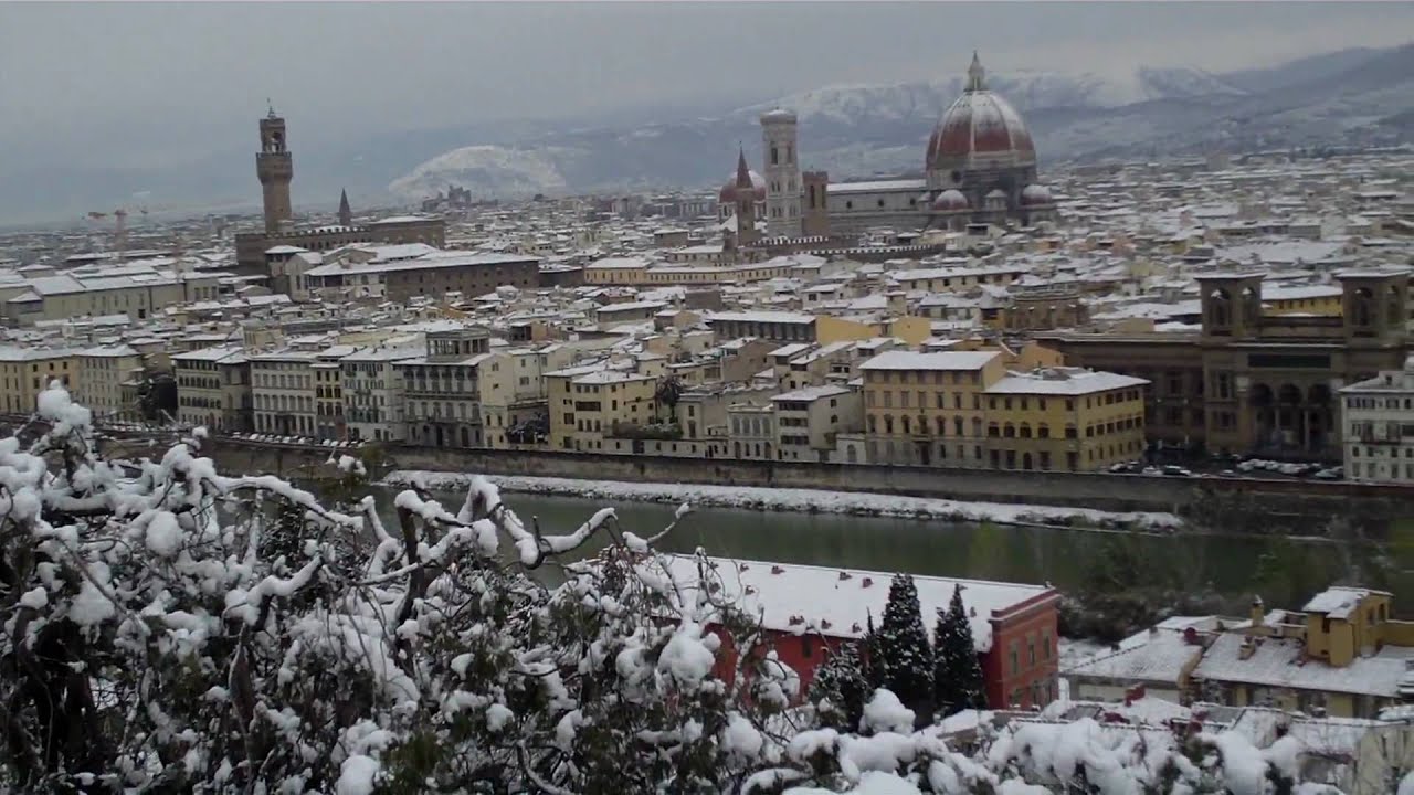 Florence Italy view under the snow in HD - YouTube