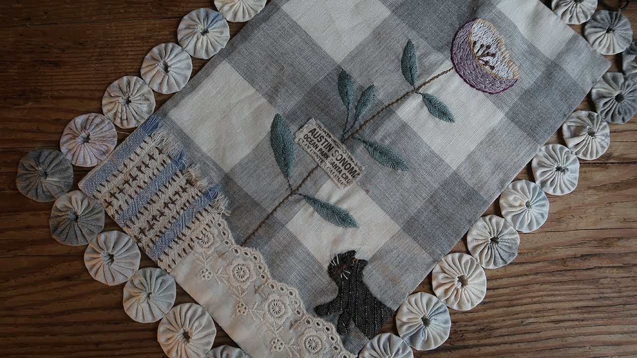 DIY 요요를 활용해 퀼트벽걸이 만들기 │ Yoyo Embroidery Quilt │ How To Make Crafts ...