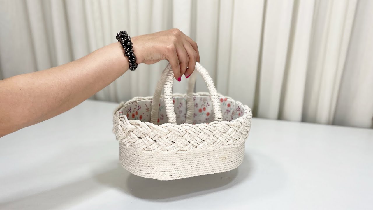 MADE A GORGEOUS ORGANIZER OUT OF REGULAR MACRAME ROPE! RECYCLING ...