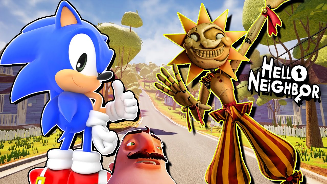 SONIC vs FNAF SUNDROP | Hello Neighbor Mod - YouTube