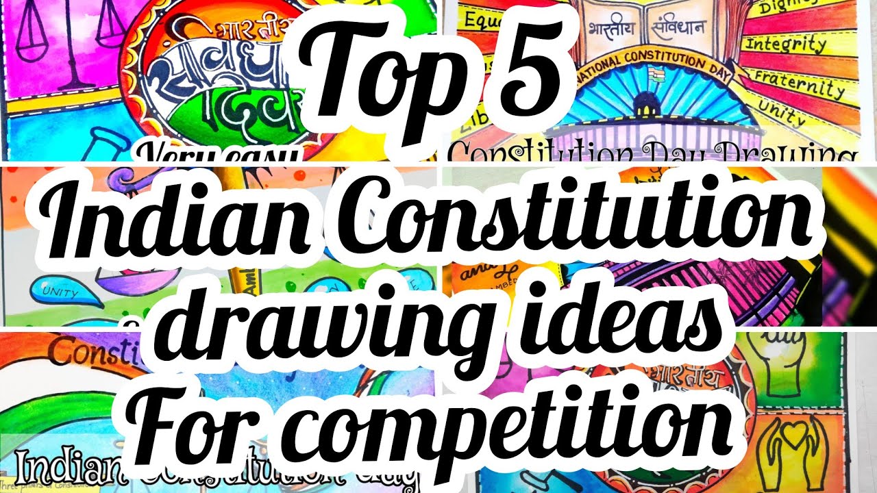 National Constitution Day Poster Drawing easy,26th Nov | Construction day drawing | Law Day ...