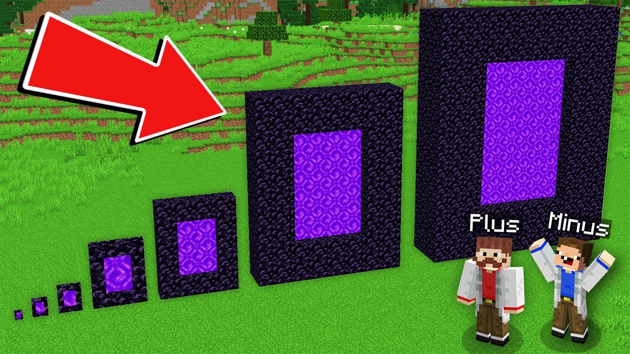 What if YOU BUILD PORTALS OF ALL SIZES in Minecraft ? PLUS & MINUS ...