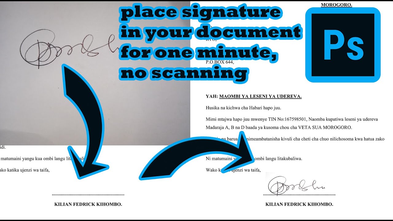 how to place a signature in a document in one minute without scanning a ...